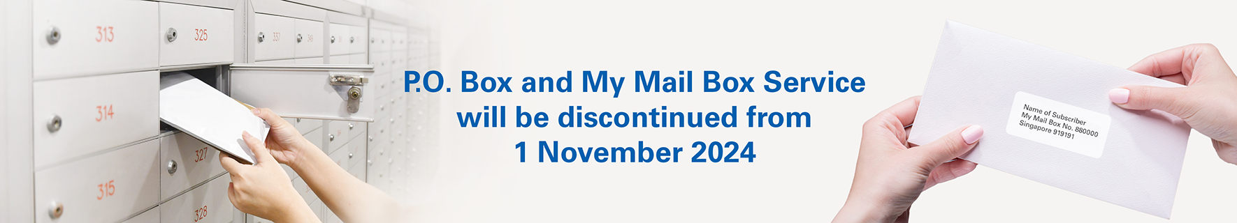 Cessation of P.O. Box and My Mail Box Service | Singapore Post